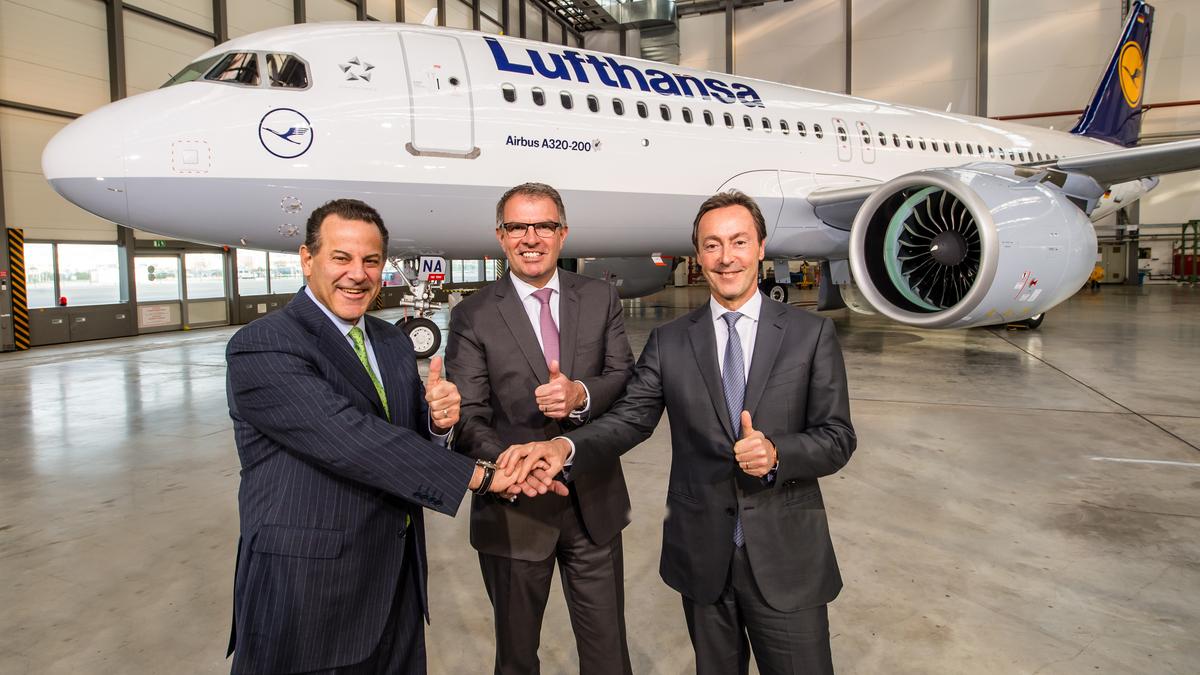 Airbus makes first A320neo delivery in handoff to Lufthansa - Wichita ...
