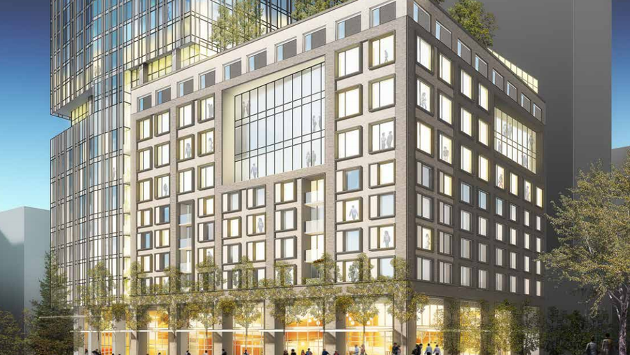 Proposed 4/C high-rise from 4th and Columbia