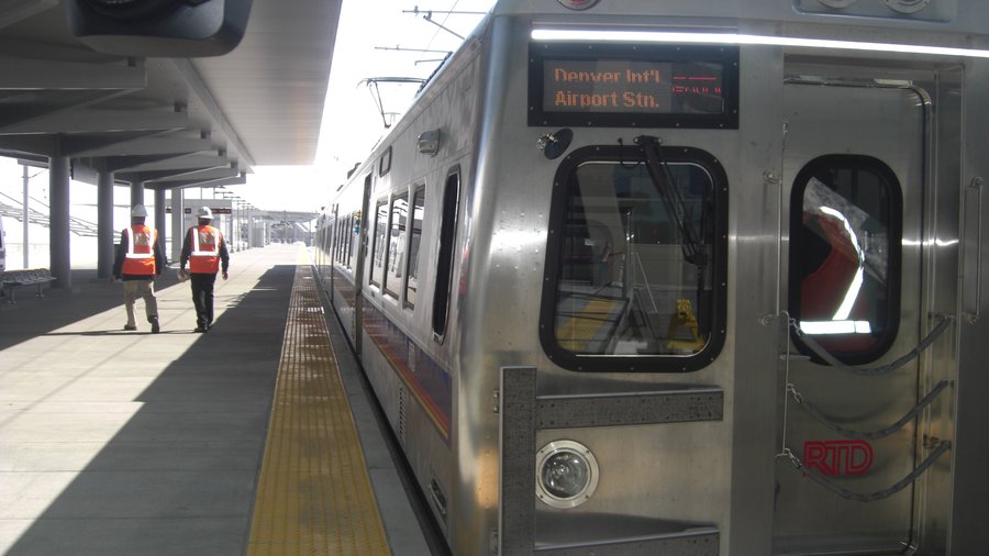 RTD train DIA airport station