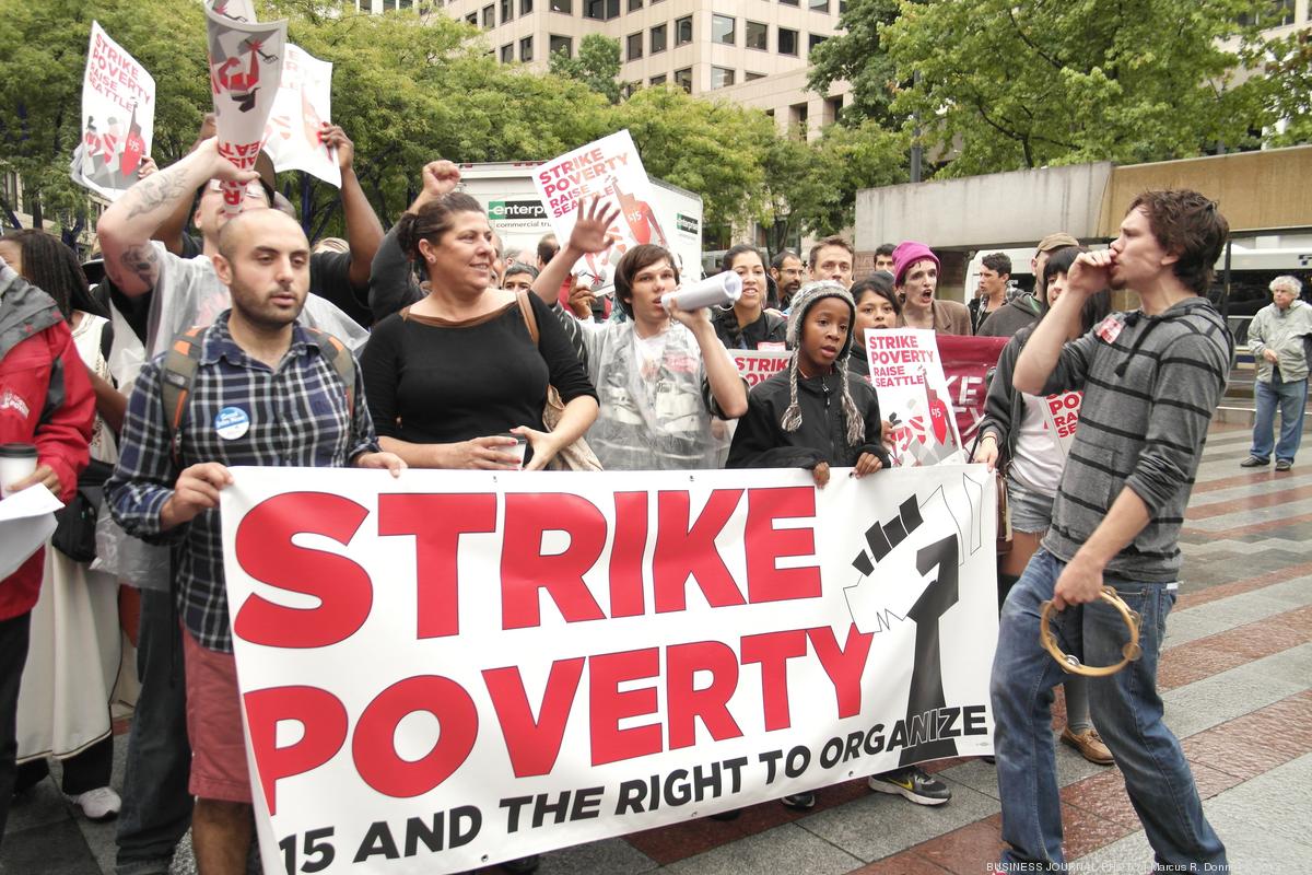 Minimum Wage protesters rally in Seattle (Video) - Puget Sound Business ...