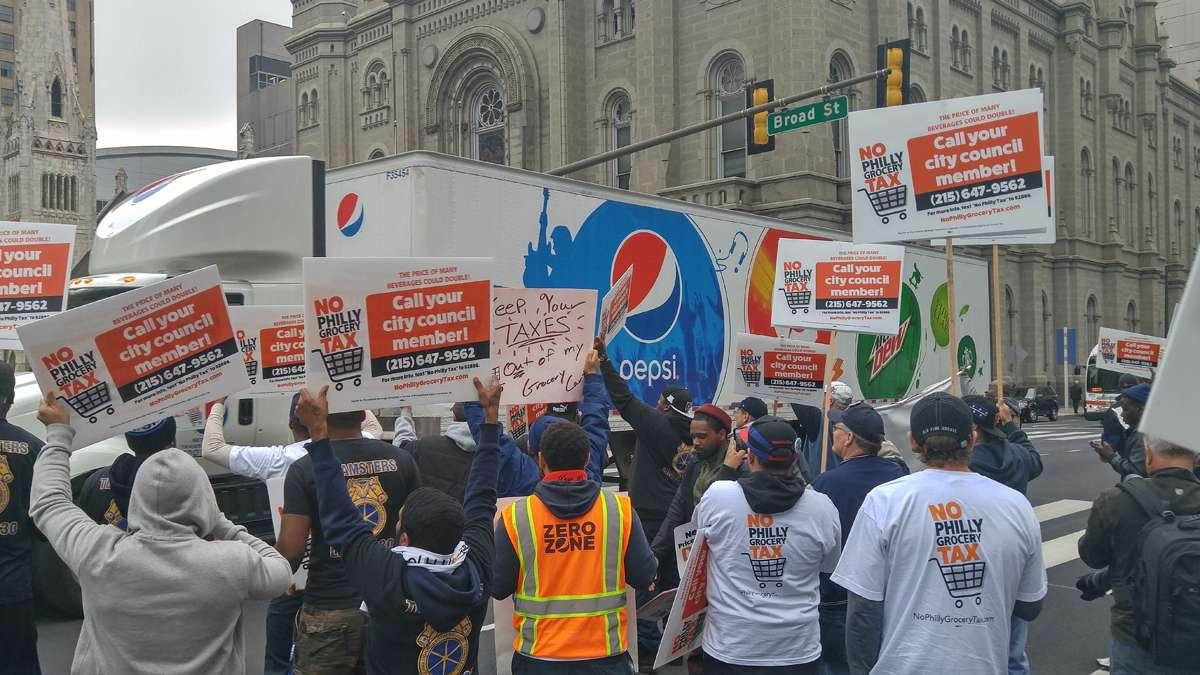 Council members join soda tax opponents in rally outside City Hall ...