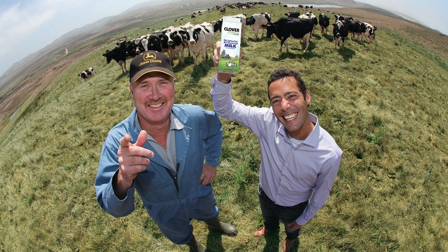 Marcus Benedetti and farmer Bob McClure from Clover Stornetta Farms