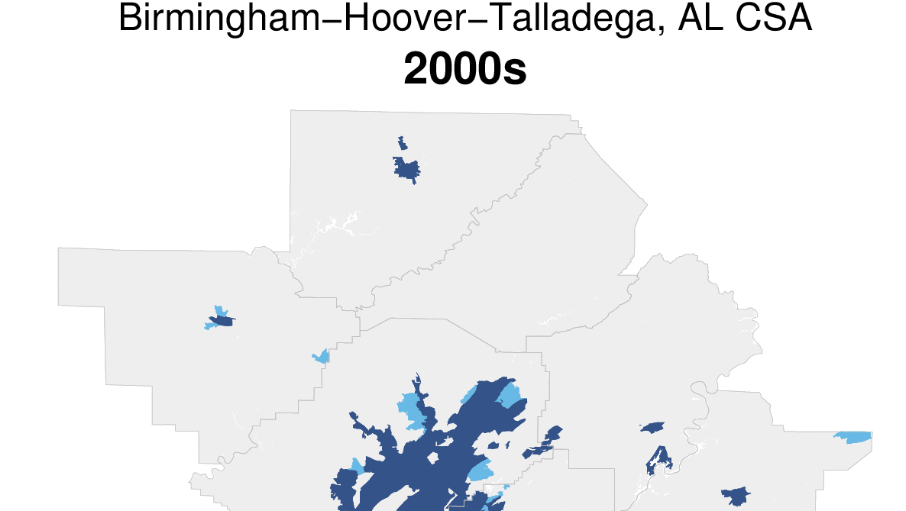How the Bham metro area has expanded over the decades - Birmingham ...