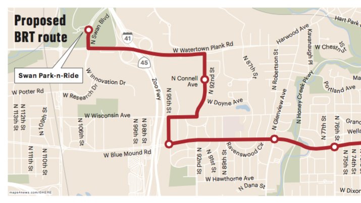 BRT line to have dedicated bus lanes throughout route between Milwaukee ...